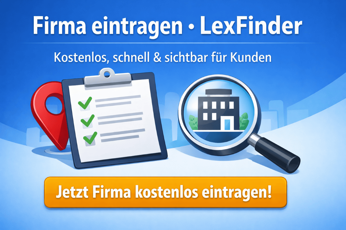 Firma eintragen bei LexFinder – Schnell & Einfach